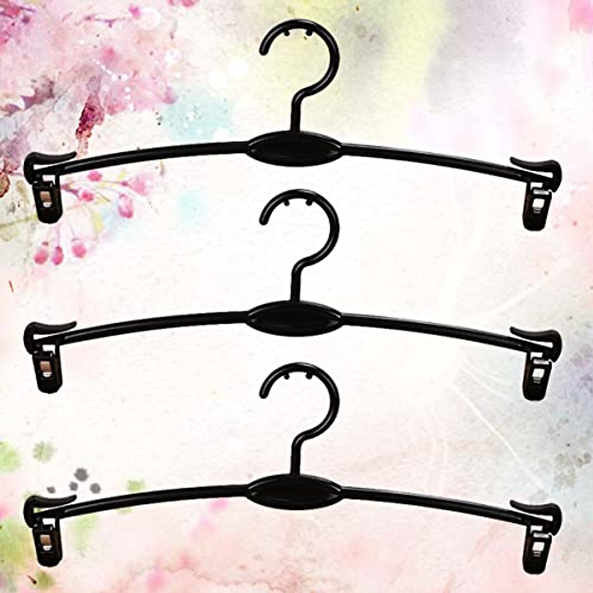 15pcs Home Practical for Shop Holder Simplicity Clothes Underwear Dresses Black Drying Coat with Clips Bra Pants Support Plastic Hangers Trousers Rack Skirt Panties Laundry