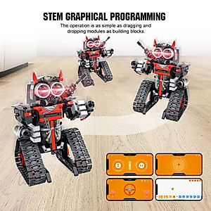 VINTOP Remote Control Robot Building Kit for Boys 6-12, 3-in-1 STEM Remote & APP Controlled Coding Gear Robot/Tank/RC Car, 419 Pcs Science Learning Educational Building Blocks Toy Set Gift for Kids
