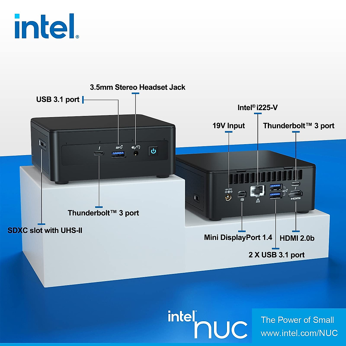Intel NUC 11, NUC11PAHi5 Canyon Mini PC Desktop, Win 10 Pro Mini Computer, Core i5-1135G7 Processor, 4Core,8MB Cache, 28W Iris Xe Graphics, WiFi6, Thunderbolt 3 (16GB RAM+512GB PCIe SSD)
