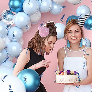 Blue White Silver Balloon Garland Arch Kit, 107Pcs Blue White Silver Balloons Arch Kit with Balloon Chain for Birthday Wedding Baby Decorations Party Decorations