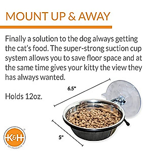 K&H Pet Products EZ Mount Window Kitty Sill Cat Window Perch Cat Hammock + EZ Mount Up and Away Kitty Diner Cat Food Bowl Bundle
