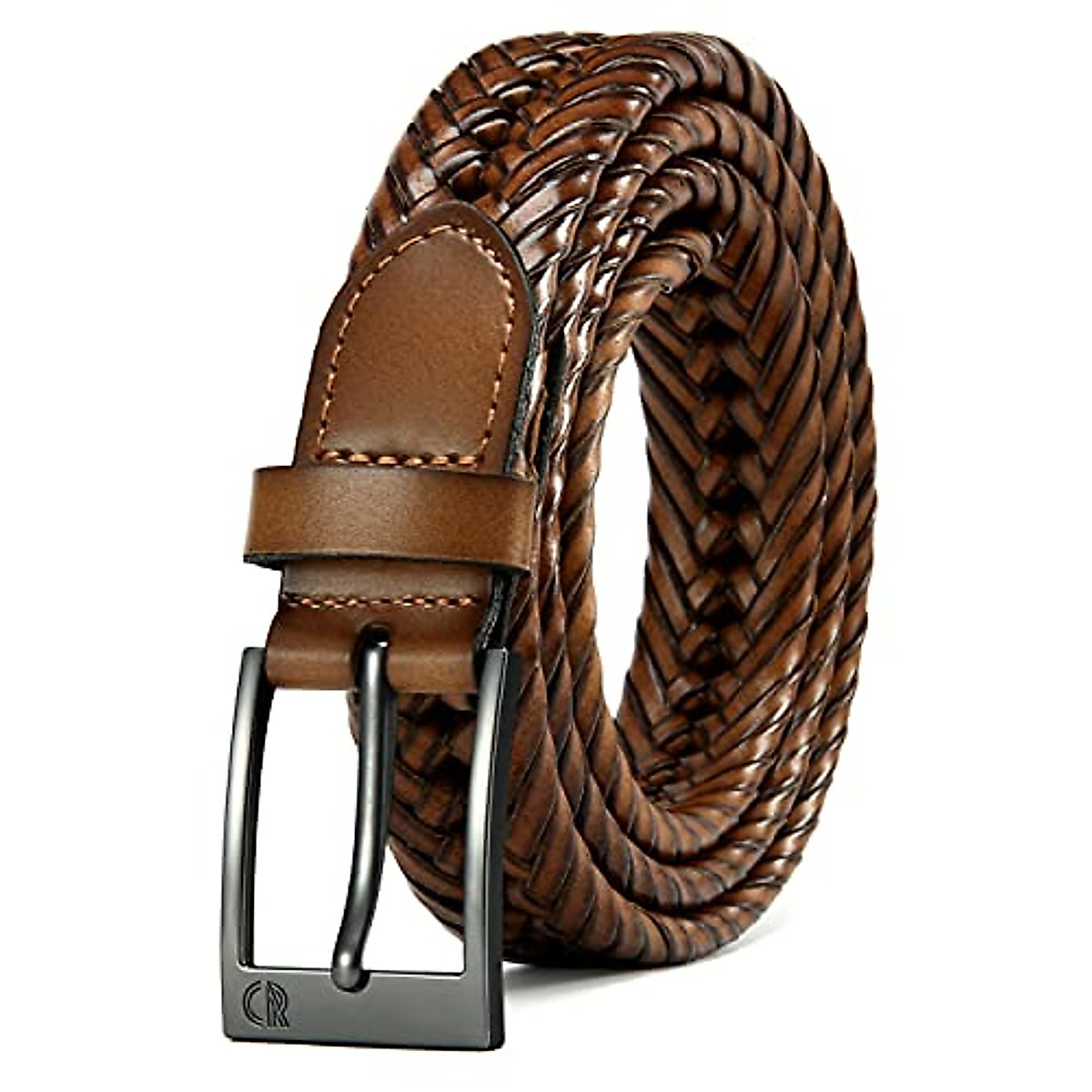CHAOREN Leather Braided Belts Men - 1 1/8" Mens Casual Woven Leather Belt - Belt Men