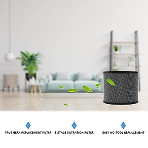 Nyemo TT-AP006 HEPA Replacement Filter Compatible with Black TT-AP006 Air Purifier, 3-in-1 H13 True HEPA with Activated Carbon Pre-Filter, 2 Pack