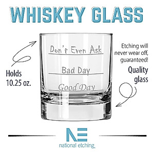 Funny Scotch Whiskey Glass, Unique Old-Fashioned Liquor Glass Cup with Text for Adult Men and Women