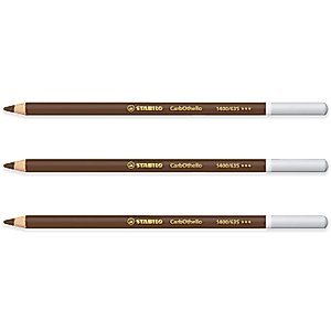 STABILO Chalk-Pastel Pencil CarbOthello - Pack of 3 - Bister (635)