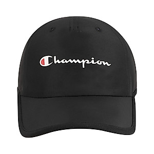 Champion unisex adult Performance Stretchfit Baseball Cap, Black/Grey, One Size US