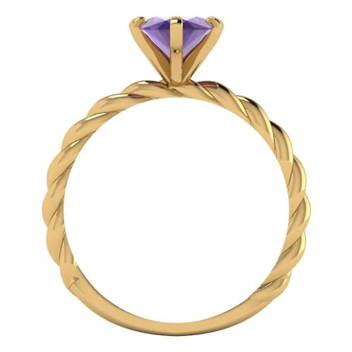 Clara Pucci 2ct Marquise Cut Custom Engraving Rope Twisted Knot Amethyst Engagement Wedding Solitaire W/Accent Ring 18K yellow Gold 6.5