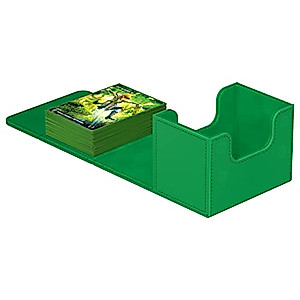 Ultimate Guard Sidewinder 80+, Deck Box for 80 Double-Sleeved TCG Cards, Green, Magnetic Closure & Microfiber Inner Lining for Secure Storage