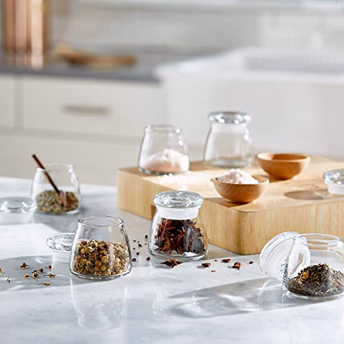 Libbey Vibe Mini Glass Jars with Lids, 4.5-ounce, Set of 12