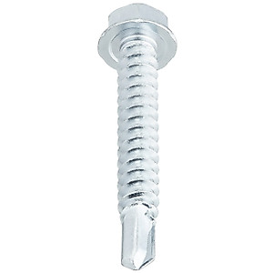 The Hillman Group 560362 12-14-Inch x 1-1/2-Inch Washer Head Self Drilling Screw, 100-Pack, Pack of 1, Zinc
