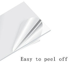 Acrylic Sheet Clear Cast Plexiglass 8 x 8 inches Square Panel 0.04" Thick (1mm) Clear Plastic Plexi Perspex Plate Panel with Protective Film for Signs, DIY Display Projects, Craft