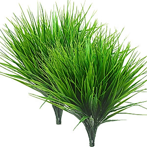 Bird Fiy Artificial Greenery Plastic Wheat Grass Fake Leaves Shrubs Greenery Bushes Indoor Outside Home Garden Office Verandah Wedding Decor / 4Pcs