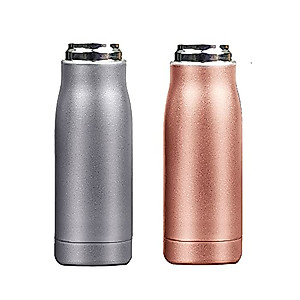 THI Double Wall Thermos, Vacuum Insulated Stainless Steel Water Bottle Keeps Drinks Cold for 24 Hours and Hot for 12, Reusable Metal Leak-Proof Sports Flask with Wide Mouth Lid, BPA-Free, Set of 2