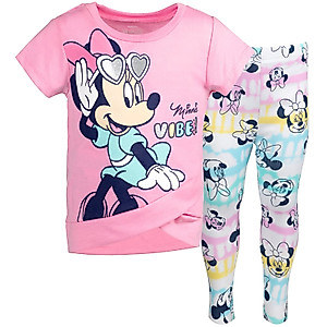 Disney Minnie Mouse Infant Baby Girls Graphic T-Shirt & Leggings Blue/Pink 24 Months
