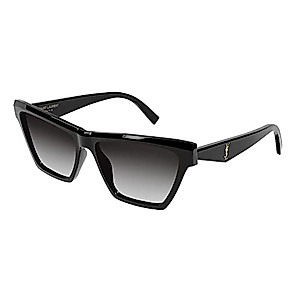 SAINT LAURENT Women's SL M103 Sunglasses, Black-Black-Grey, One Size