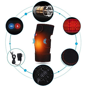 2-in-1 Arthritis Pain Relief Knee Brace, Heated Knee Support for Arthritis, Knee Heating Pad for Hot or Cold Therapy Keep Warm, Electric Wrap for Pain Relief and Massage