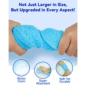 Temede Car Wash Sponge, Large All Purpose Sponges for Cleaning, 2.4in Thick Foam Scrubber Kit, Sponges for Dishes, Tile, Bike, Boat, Easy Grip Sponge for Kitchen, Bathroom, Household Cleaning, 3pcs
