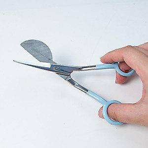 Duckbill Scissors, 6" Duckbill Shears For Art, Crafting, Fabric, Thread, Needlework and Embroidery (Blue)