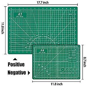 Self Healing Cutting Mat 9'' x 12'' and 12'' x 18'' Cutting Mats for Crafts 2 Packs Cutting Board for Sewing Scrapbooking Project