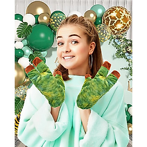 Roicaholy Dinosaur Tail Hat and Paw Gloves Set, Dragon Crocodile Costume Accessories Halloween Dress Up Cosplay Dino Theme Party Favor