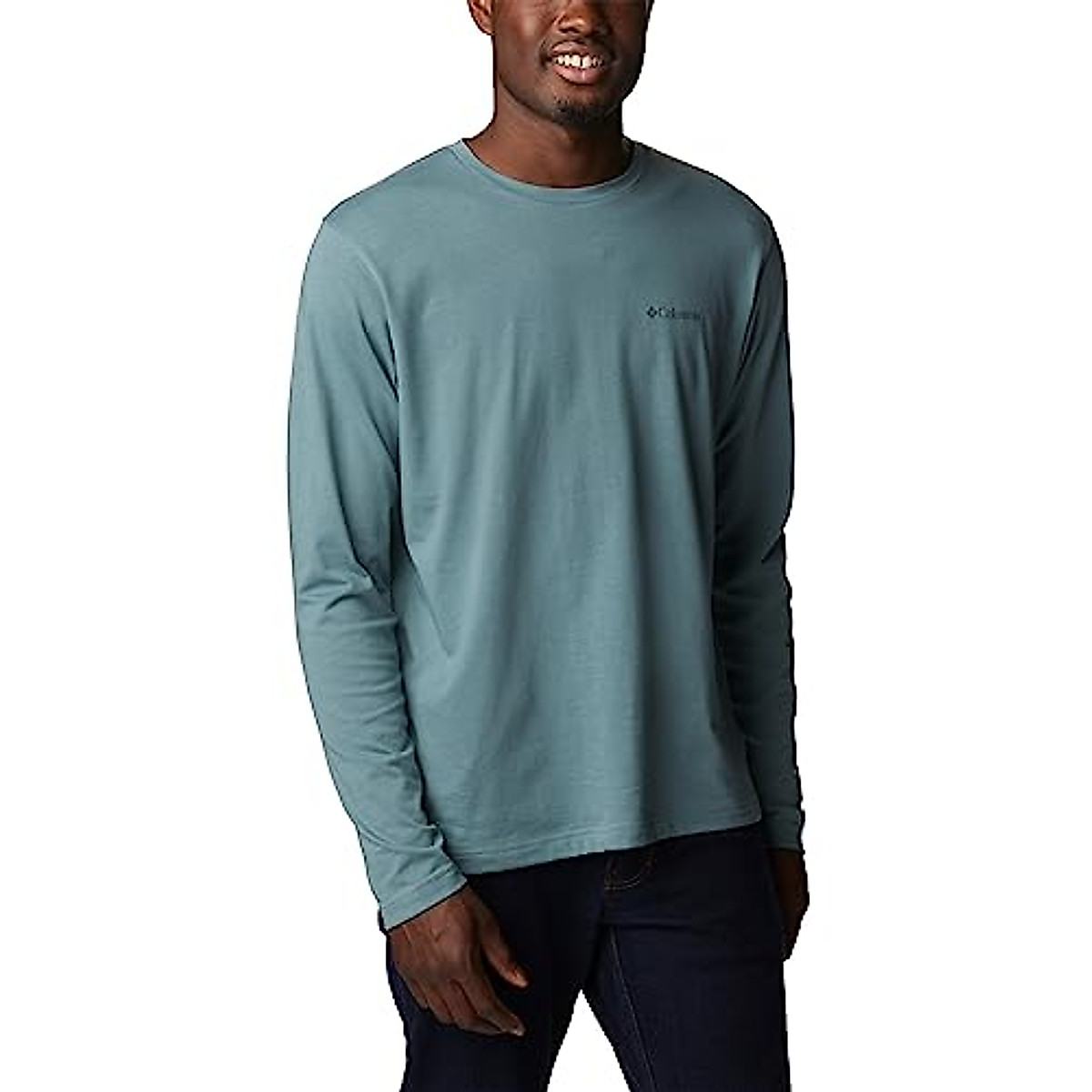 Columbia Men's Thistletown Hills Long Sleeve Logo Tee, Metal, Large