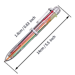 Favide 22 Pack 0.5mm 6-in-1 Multicolor Ballpoint Pen,6-Color Retractable Ballpoint Pens for Office School Supplies Students Children Gift,Kids Party Favors