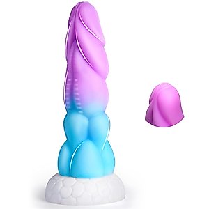 Realistic Monster Dildo for Women: 8.5" Big Huge Anal Dildo with Strong Suction Cup for Hands-Free Play, Liquid Silicone G Spot Dragon Dildo Prostate Massager Adult Sex Toys for Women, Men