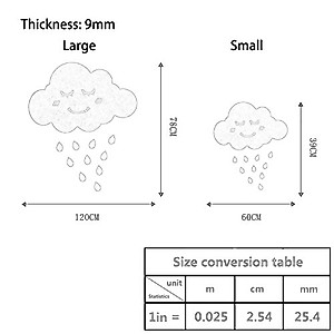 Cloud Smiley Decorative Wall Panel, Felt Photo Wall Note Board Bulletin Board Display Board, with a Box of thumbtacks (120x78cm)