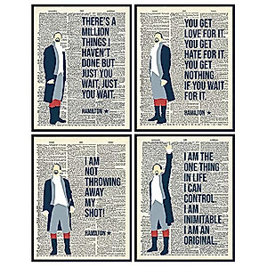 Lin-Manuel Miranda Merch - Alexander Hamilton Musical Merchandise - Motivational Wall Art - Patriotic Gifts - Inspirational Quotes Wall Decor - Office Wall Decor Posters - Broadway Gifts