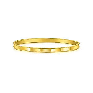 CHOW SANG SANG Dazzling Mirror Gold 999.9 24K Solid Gold Price-by-Weight Gold Rectangular Stackable Slip-On Bangle for Women 93362K (Approx. 0.45tael (~16.84g), 6 (Wrist Size:14-15 CM))