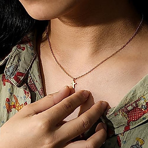 NONTAI Dainty Gold Cross Necklace for Women, Sideways Cross Gift for Best Friends First Day of School Necklace Back to School Gift