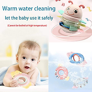 MOAOZ Baby Rattles,Stacking Ring Toys for 6 to 12 Months Girls Boys ,Music Toys for 18 Months, Early Learning Toys for Toddlers 6 Months,Gift for Newborn nfants 3-6, 12-18 Months (Pink)