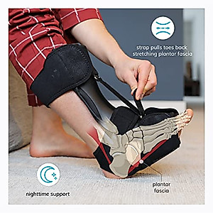 BraceAbility Plantar Fasciitis Brace - 2022 Improved Dorsal Night Splint for Achilles Tendonitis Treatment, Sleeping Fascia Stretch, PF Tear Recovery, Heel Arch Pain Relief, Drop Foot Support (S/M)