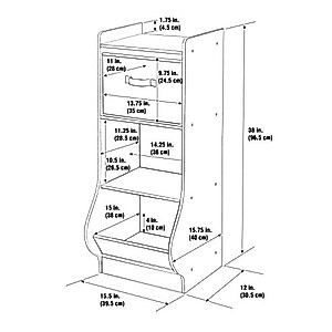 Badger Basket Kid's Upright Toy and Book Storage Nook with Reversible Fabric Basket - Woodgrain Gray