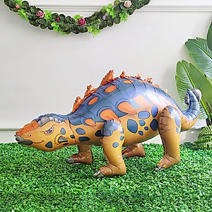 Large Self Standing Dinosaur 3pcs 38inch Tyrannosaurus Ankylosaurus Triceratops Balloons for Birthday Party Decoration Kit Party Supplies Decorations Gift (mixed)