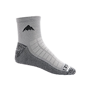 Burton Lightweight Quarter Crew Socks, Gray Heather, M