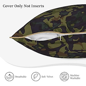 Augenstern Zippered Pillow Protectors Cover Case Camo-Hunting-Grassland Decorative Throw Pillow Cover Square Cushion Case 20"X20"