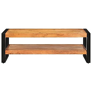 QJBSAVVA Coffee Table 47.2"x23.6"x15.7" Solid Acacia Wood,Bedside Tables Side Tables End Tables Entrance Tables Suitable for Meeting Rooms, Reception Rooms, Offices