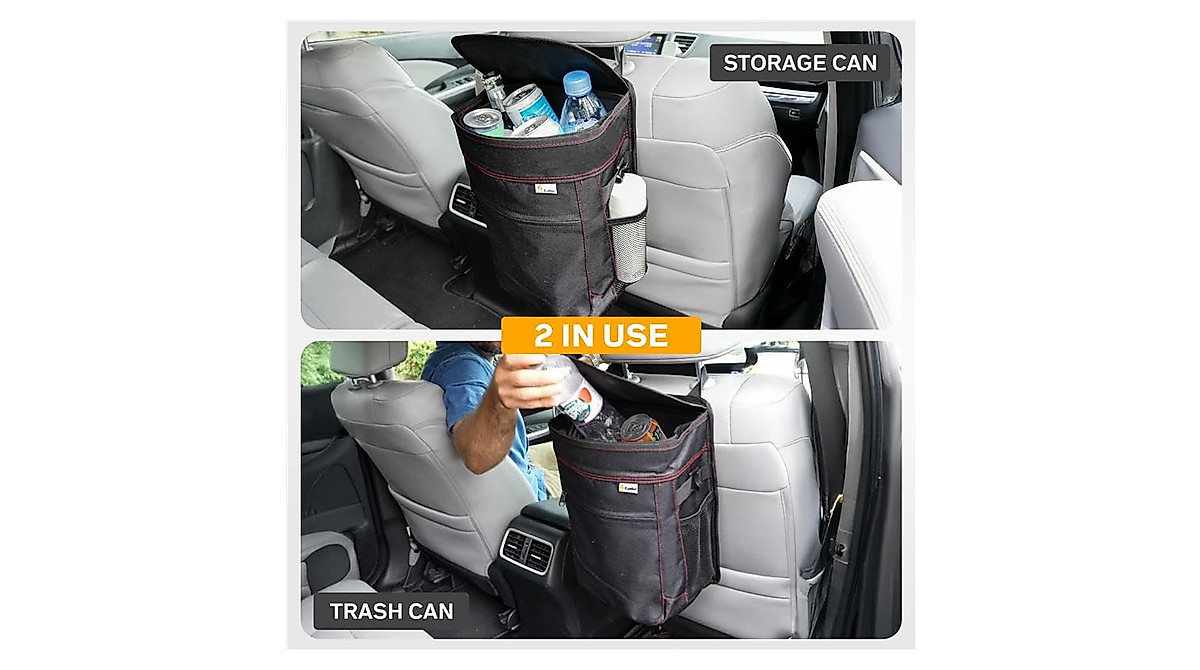 EcoNour Car Trash Can - Waterproof & Versatile Organizer