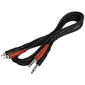 Hosa CPR-202 Dual 1/4" TS to Dual RCA Stereo Interconnect Cable, 2 Meters