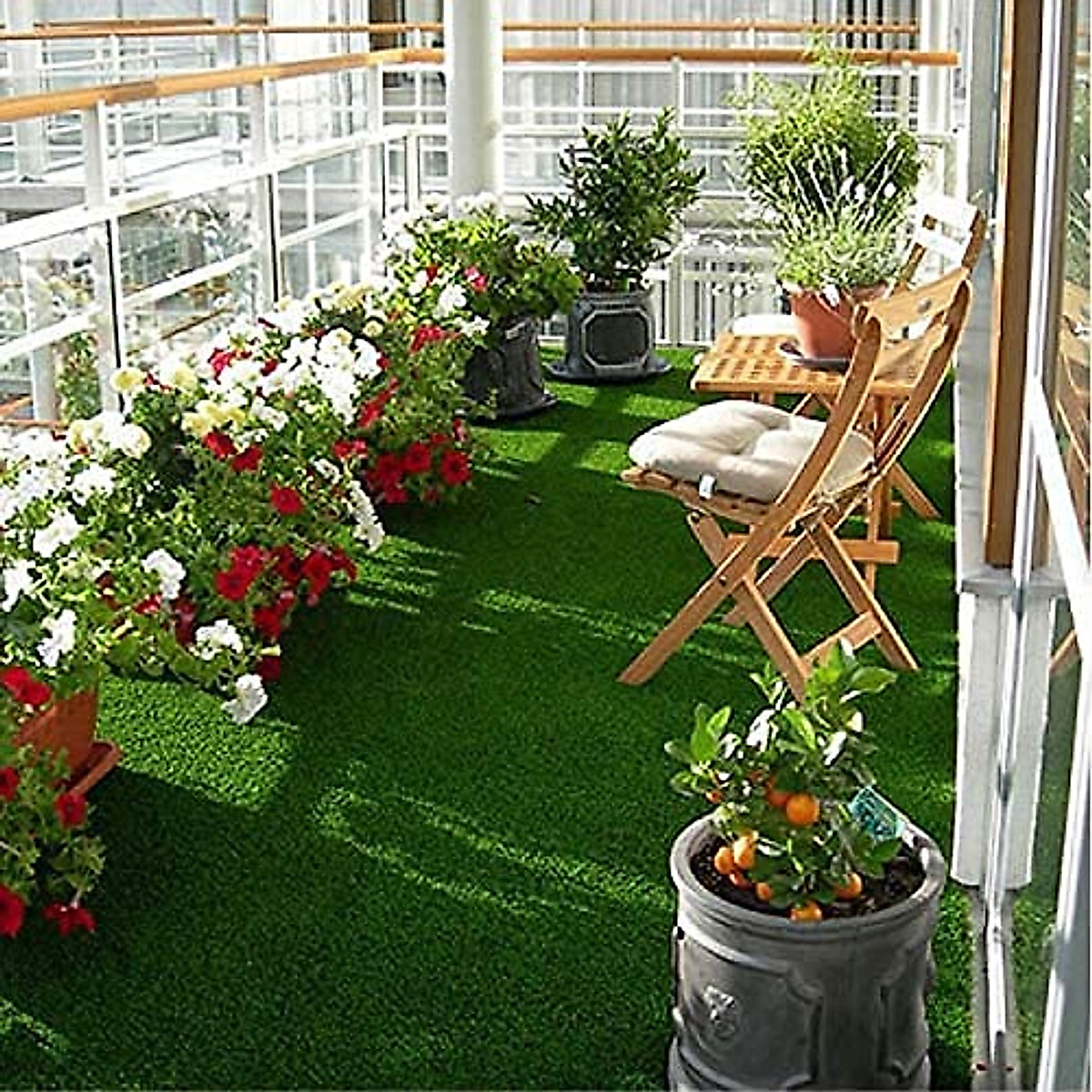 IYU_Dsgirh Artificial Grass Turf Lawn Mat Blanket, Fake Grass Rug for Home Garden Decor, Landscape Synthetic Grass Mats Carpet for Pets Indoor Outdoor Patio Balcony Yard Party (78.7 x 78.7 Inches)