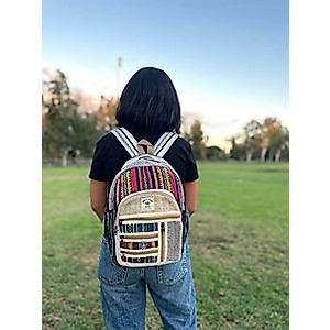 Small cotton and hemp backpack, trekking backpack, traveling backpack, Nepali backpack, Himalayan backpack(BAG-001-SM)