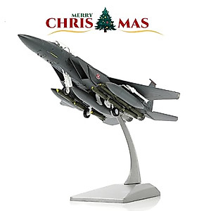 NUOTIE Classic American Eagle F-15E Twin-Engine Fighter Pre-Build Model Kits 1:100 Aircraft Alloy Diecast Airplane Military Display Model Aircraft for Collection or Gift