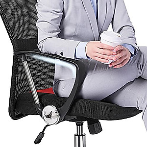 Yaheetech High Back Ergonomic Office Chair Mesh Back Swivel Task Chair Executive Rolling Chair Gaming Chair with Lumbar Support, Leather Seat