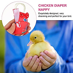 Balacoo Pet Chicken Diaper Adjustable Chicken Diaper Washable Pet Diaper Fashionable Duck Diaper with Bow Tie for Poultry Goose Duck Hen Chicken Red M