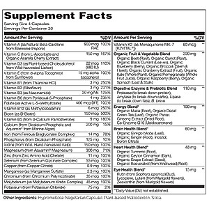 NATURELO Whole Food Multivitamin for Women - with Vitamins, Minerals, & Organic Extracts - Supplement for Energy and Heart Health - Vegan - Non GMO - 120 Capsules