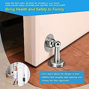 2 Pack Magnetic Door Stop Made of Stainless Steel，Door Stopper,Magnetic Catch Holder,Wall Mount Holder,3M Double-Sided Self Adhesive Tape, No Need to Drill， Hold Your Door Open