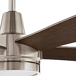 Hampton Bay Fanelee 54 in. White Color Changing Integrated LED Brushed Nickel Smart Ceiling Fan with Light Kit and Remote Control