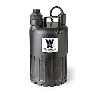 WaterAce WA80UP Submersible Utility Pump, 1/2 HP, Black