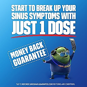 Mucinex Sinus Max Severe Congestion & Pain Relief, Maximum Strength Nasal & Sinus Relief, Decongestant for Adults, Acetaminophen Pain Reliever, Guaifenesin Expectorant and Mucus Removal, 20 Caplets